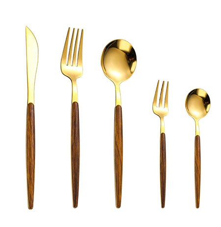 Besteck in Gold für Hochzeit mieten, goldenes Besteck leihen